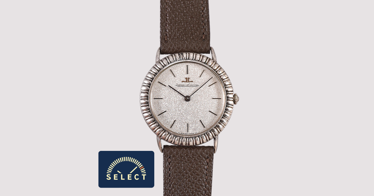 SELECT INC. [JAEGER LECOULTRE ラウンドモデル モザイク文字盤（梨地文字盤）シルバーケース エングレーブベゼル 1970年代製 手巻き cal.818/2]